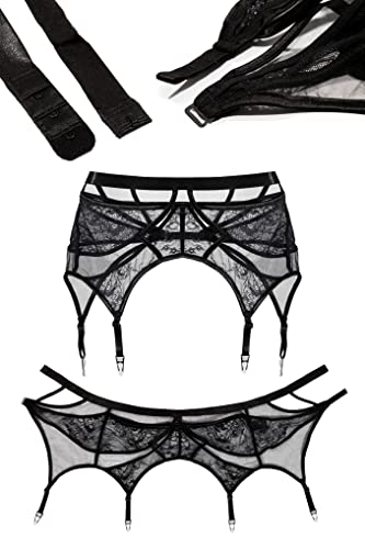 sofsy Lace Garter Belt / Suspender Belt with Clips for Women's Thigh H ...